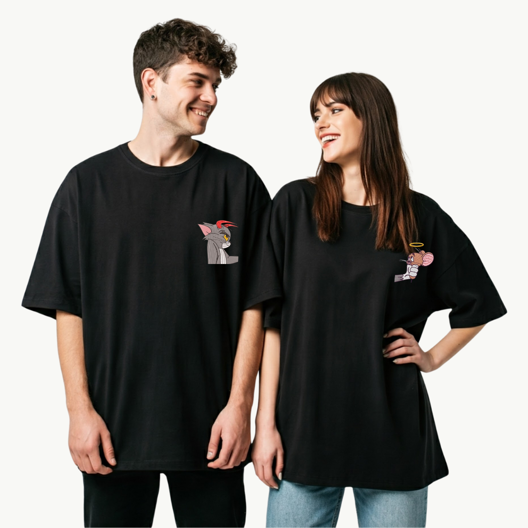 2 Pack : Devil Tom & Angel Jerry Couple T-Shirt – Hey Heart